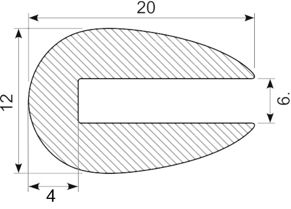 Fenderliste 20 mm til 6 mm kan | BIBUS SINDBY - Kantlister.dk