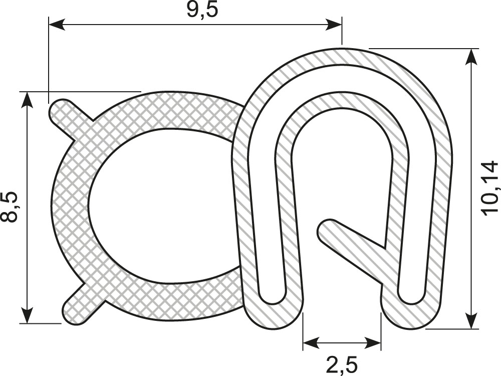 Kantliste Co.ex TPE-POM M/ballon på sid | BIBUS SINDBY - Kantlister.dk